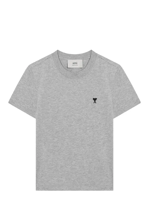 AMI Paris T-shirt De Coeur Grey In Cotton - Gray