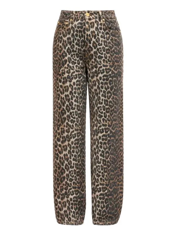 GANNI Leopard Print Lari Jeans - Multicolor