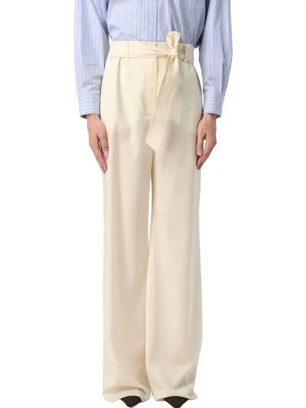 Max Mara Virgin Wool Trousers - White