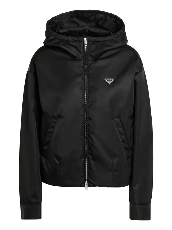 Prada Zip Jacket In Re-nylon - Black