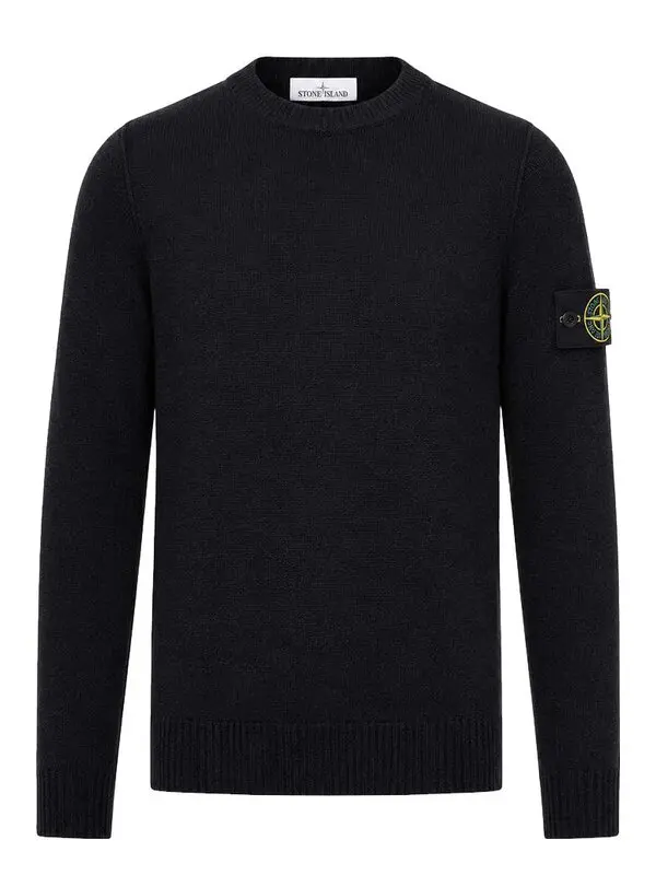 Stone Island Melange Effect Sweater - Black