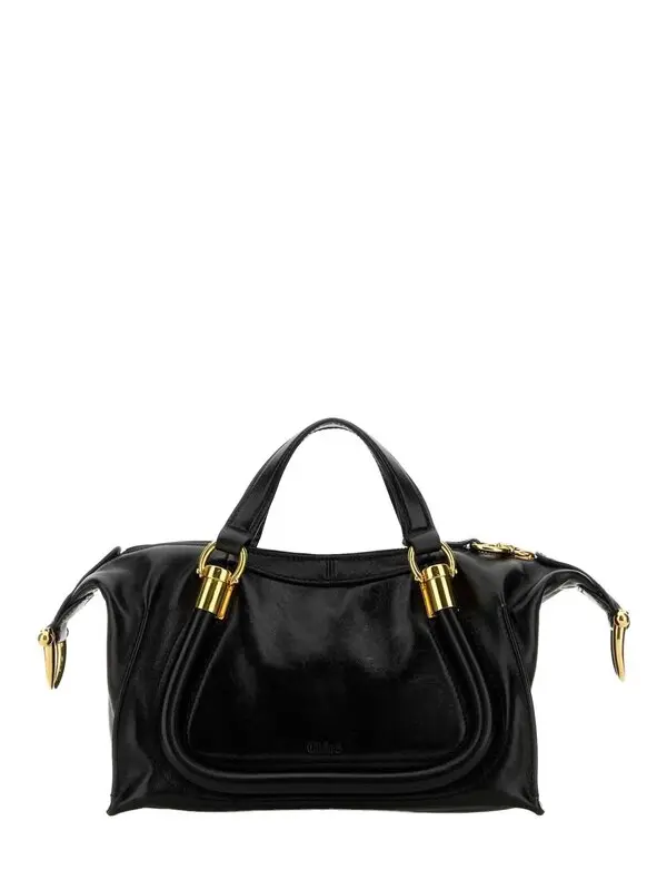 Chloé Leather Paraty Handbag - Black