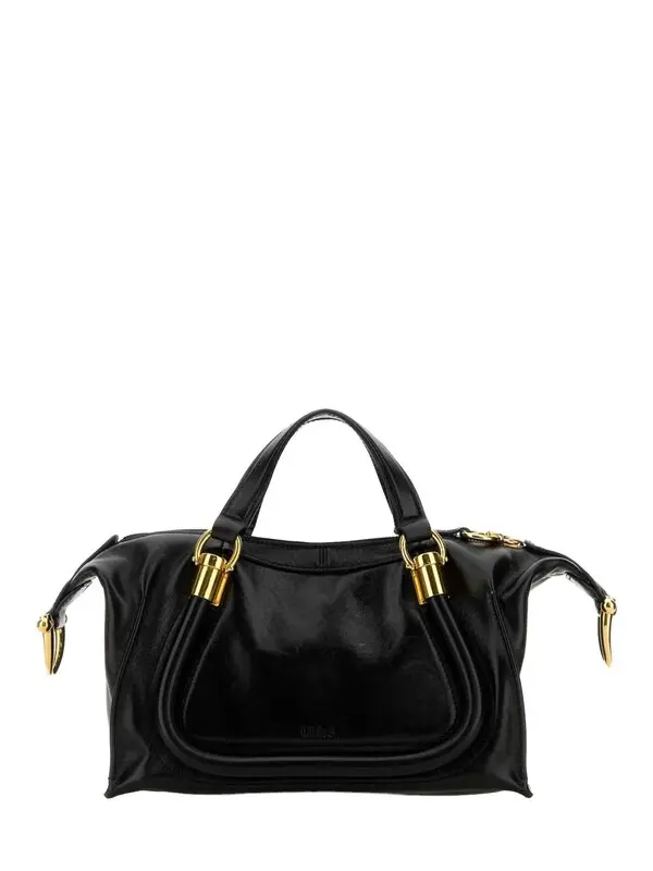 Chloé Leather Paraty Handbag - Black