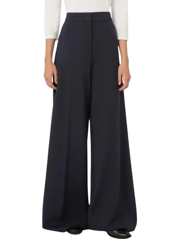Max Mara Taverna Viscose Blend High-waisted Palazzo Trousers - Multicolor