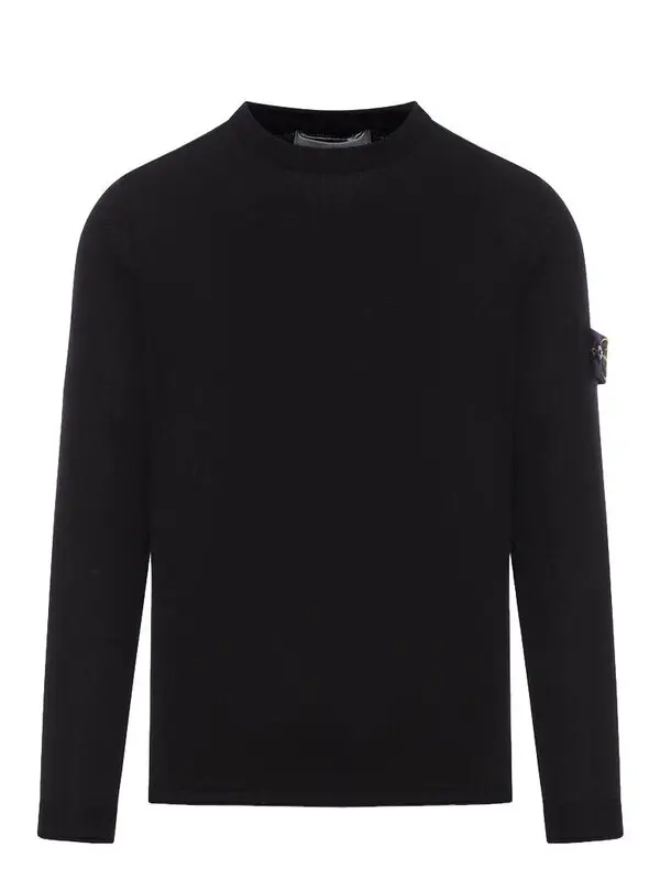 Stone Island Wool Crew Neck Sweater - Black