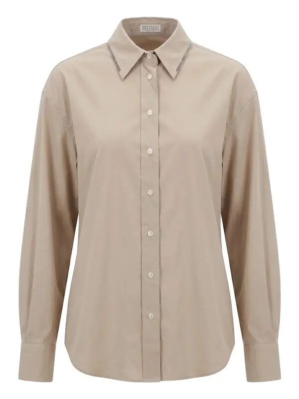 Brunello Cucinelli Stretch Cotton Poplin Shirt - Multicolor