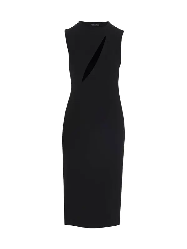 Versace Cut Out Midi Dress - Black