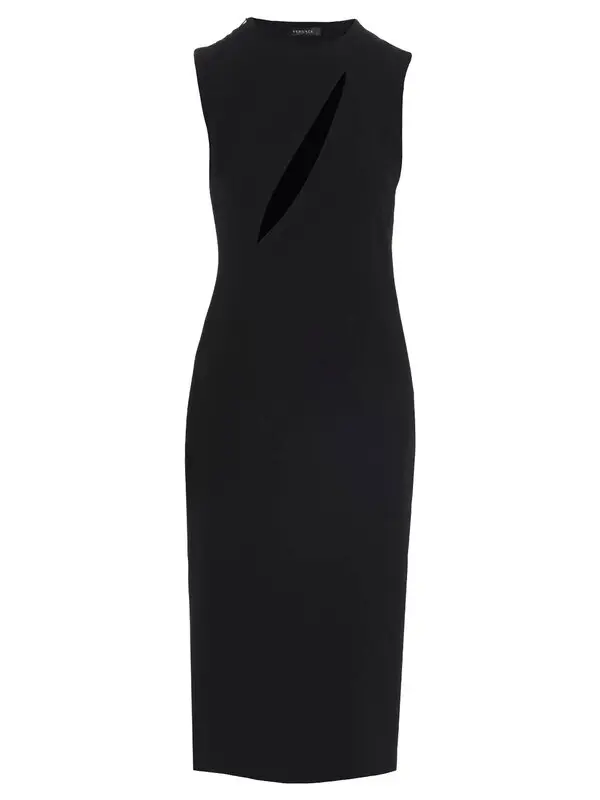 Versace Cut Out Midi Dress - Black