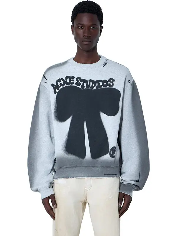 Acne Studios Sprayed Logo Sweatshirt - Gray
