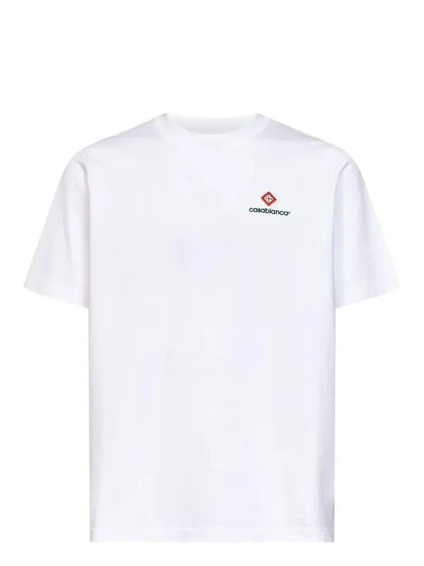 Casablanca White Cotton Jersey Sport Type T-shirt - Multicolor