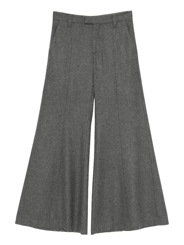 Brunello Cucinelli Wool Structured Cropped Palazzo Pants - Multicolor