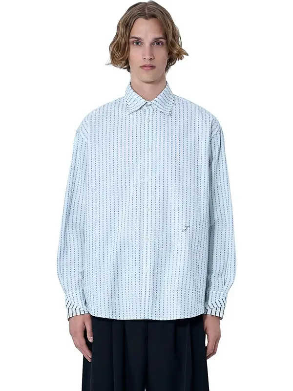 Jacquemus Patterned Cotton Poplin Shirt - White