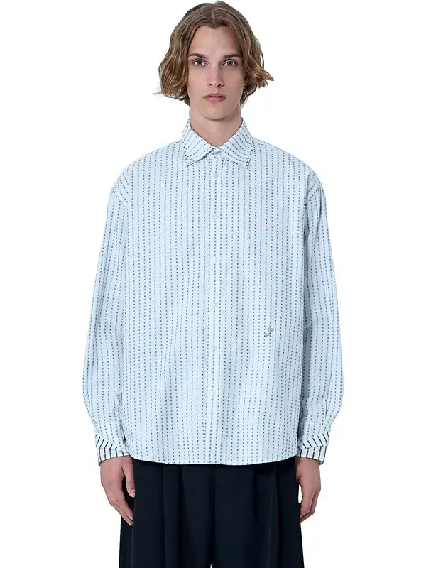 Jacquemus Patterned Cotton Poplin Shirt - White