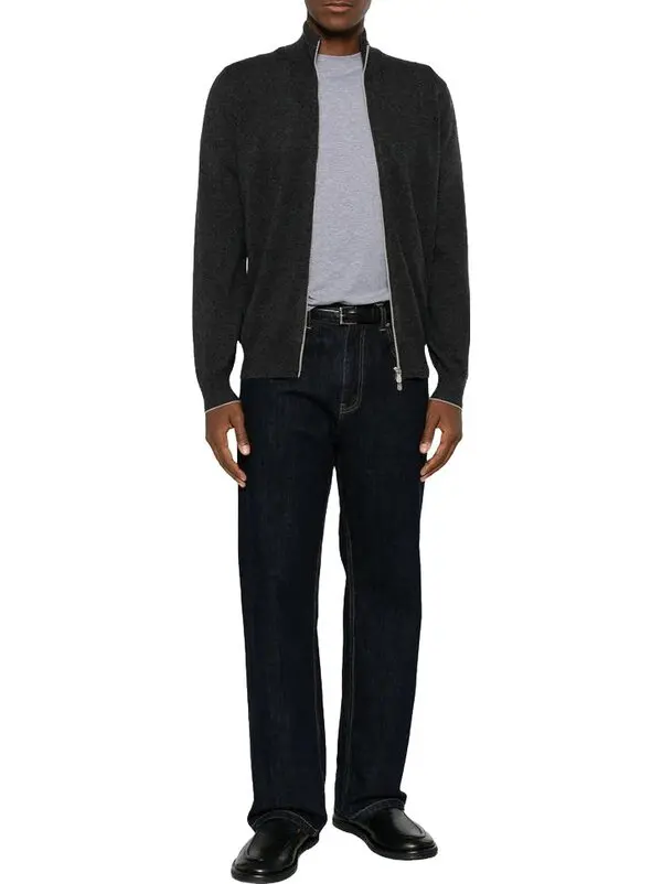 Brunello Cucinelli Cashmere Zip-up Cardigan - Gray