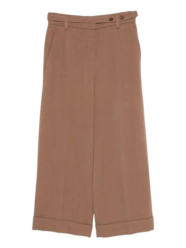 Brunello Cucinelli Wide-leg Wool Trousers - Multicolor