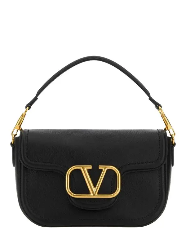 Valentino Garavani Leather Alltime Shoulder Bag - Black