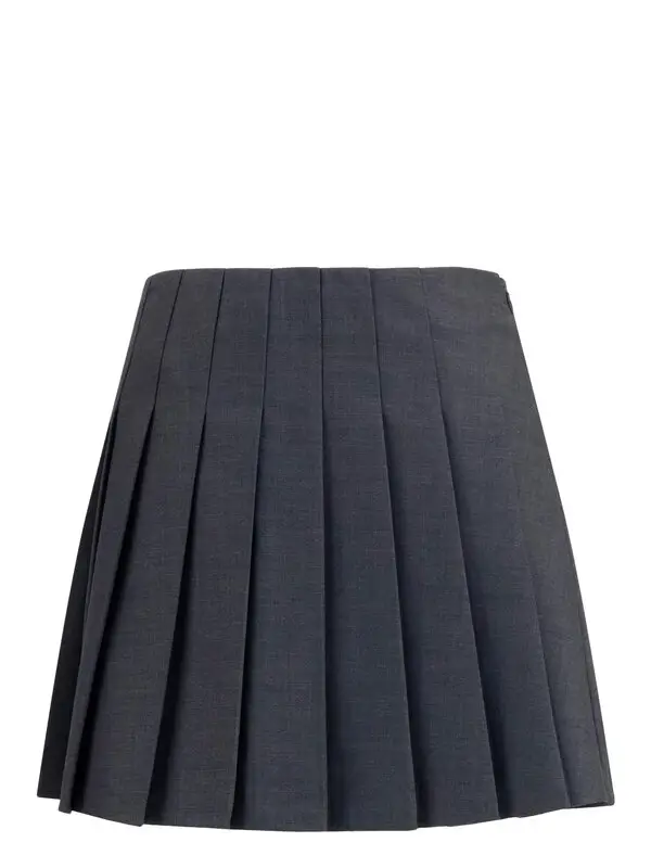 SELF-PORTRAIT Pleated Mini Skirt - Gray