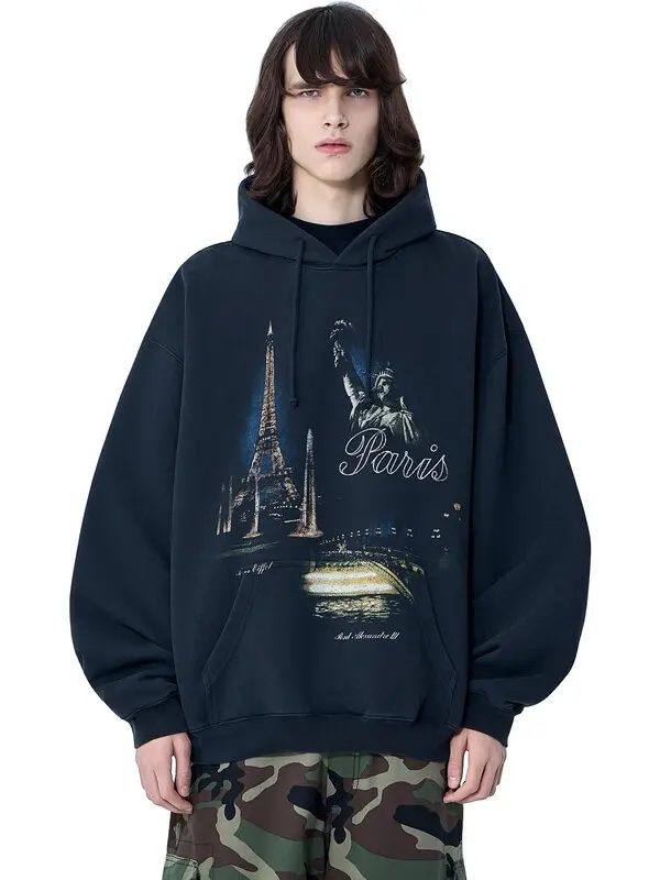 Vetements Paris Tourist Zip Up Hoodie - Black