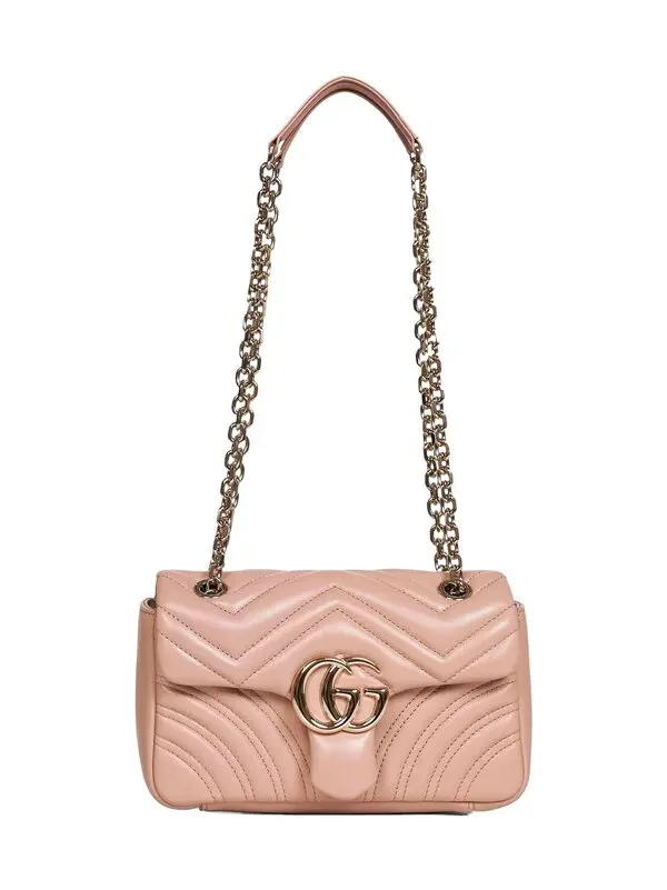Gucci Pinky Beige Gg Marmont Small Shoulder Bag - Multicolor