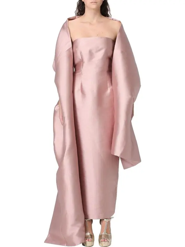 Solace London Crepe Cape Dress - Pink