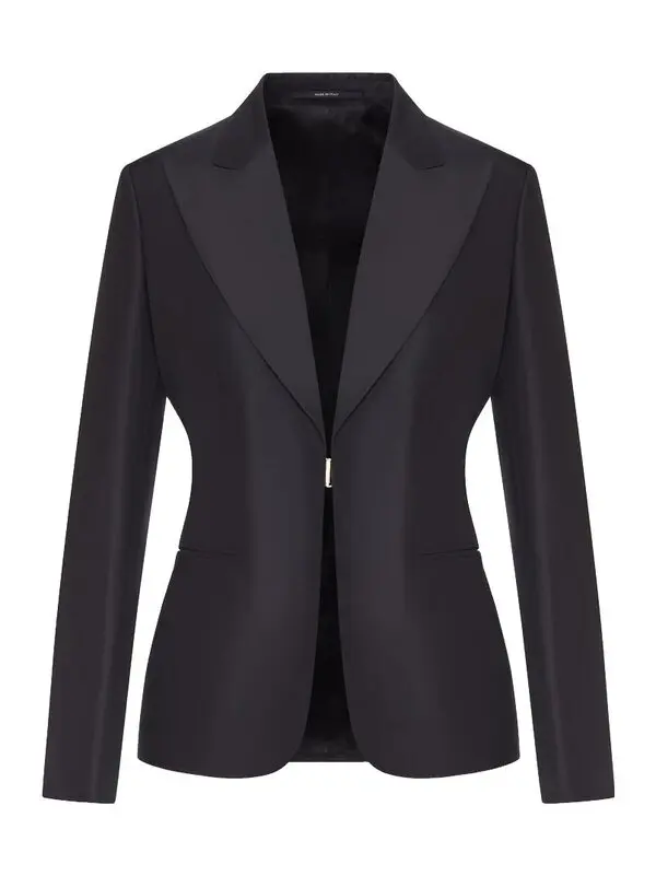 Gucci Fine Silk Faille Jacket - Black