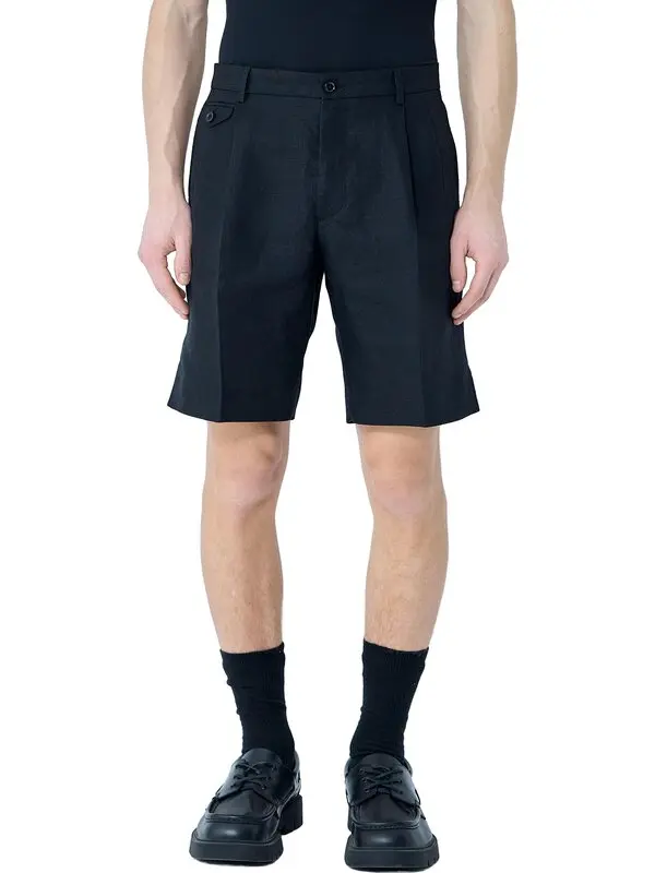 Dolce & Gabbana Linen Tailored Shorts - Black