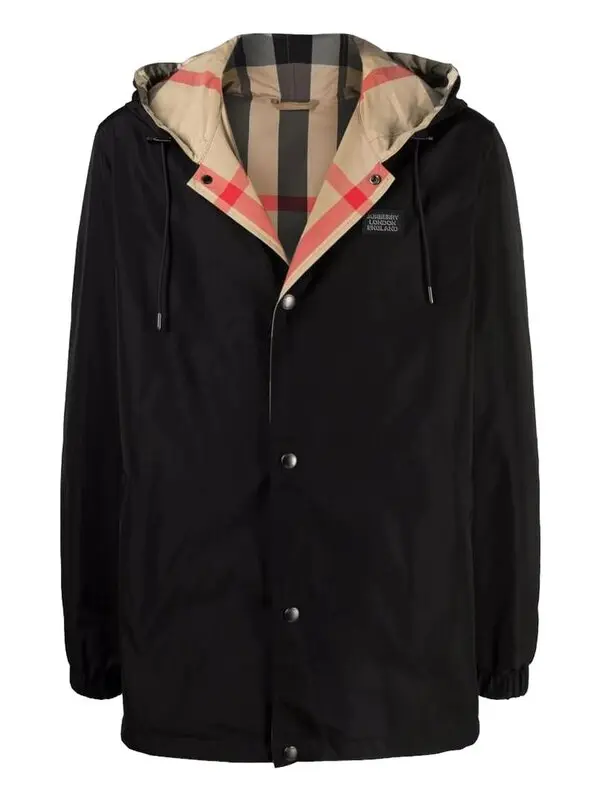 Burberry Reversible Hooded Taffeta Jacket - Black