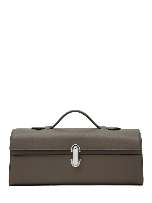 Savette Slim Symmetry Pouch In Calf Leather - Brown