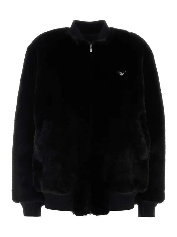 Prada Eco Fur Bomber Jacket - Black