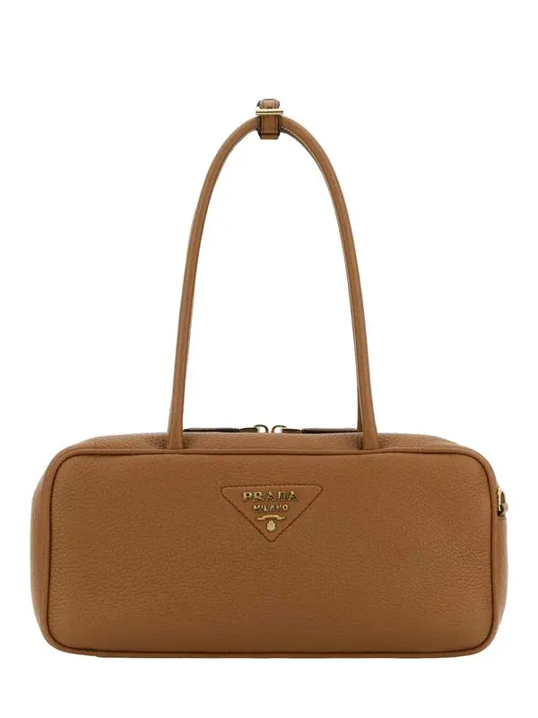 Prada Caramel Leather Shoulder Bag - Brown