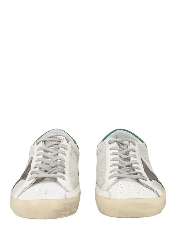 GOLDEN GOOSE Leather And Polyester Low Top Sneakers - Silver