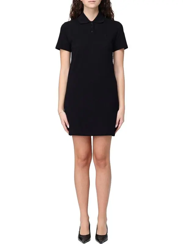 Saint Laurent Cotton Polo Dress - Black