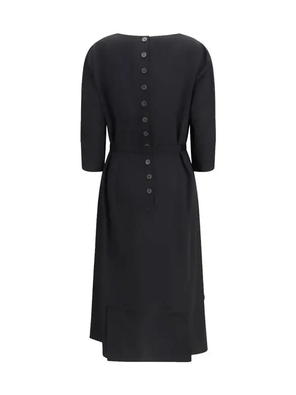 Prada Wool Blend Midi Dress - Black