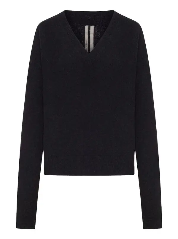 Rick Owens V-neck Long-sleeve Sweater - Black