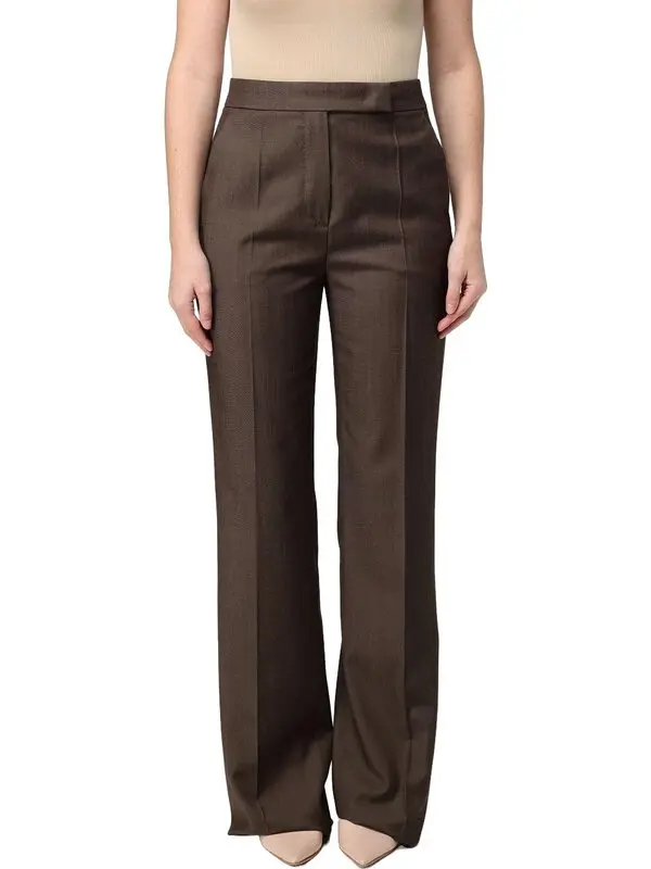 Max Mara Mid-rise Straight-leg Tailored Trousers - Brown