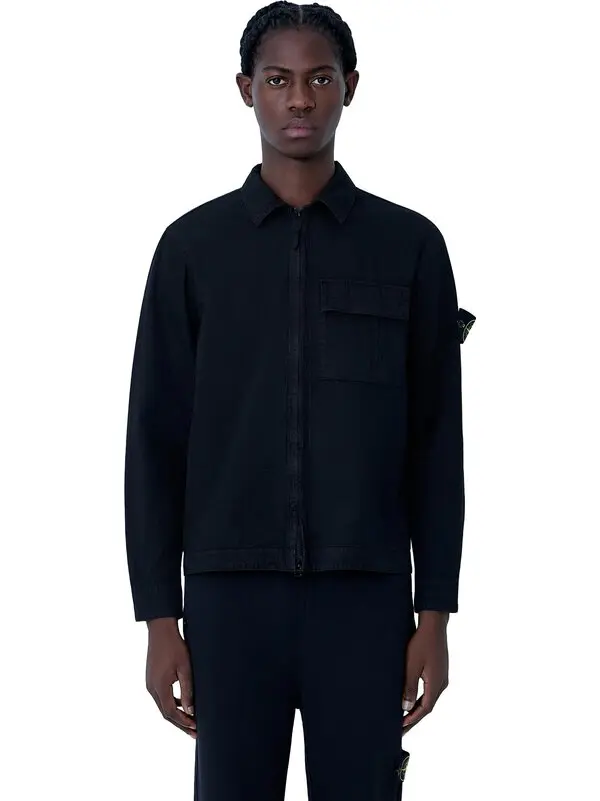 Stone Island Logo Patch Shirt - Black