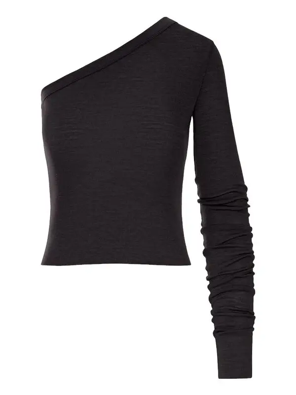Rick Owens Ziggy One-shoulder Jersey Top - Black