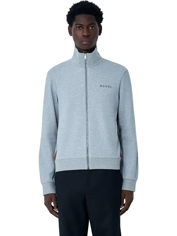 Gucci Web Motif Zip-up Sweatshirt - Multicolor