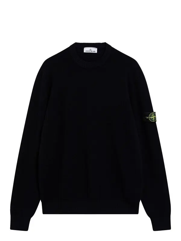Stone Island Virgin Wool Crewneck Sweater - Charcoal Black