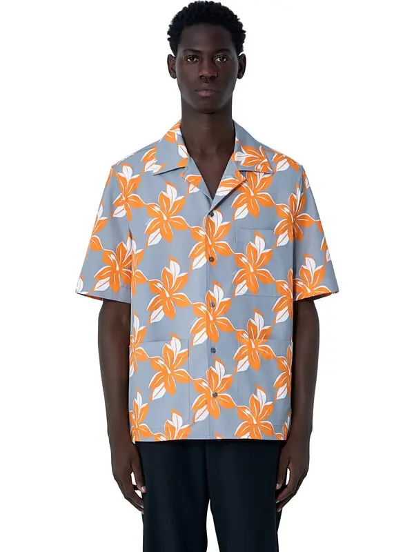 Gucci Printed Cotton Poplin Shirt - Orange