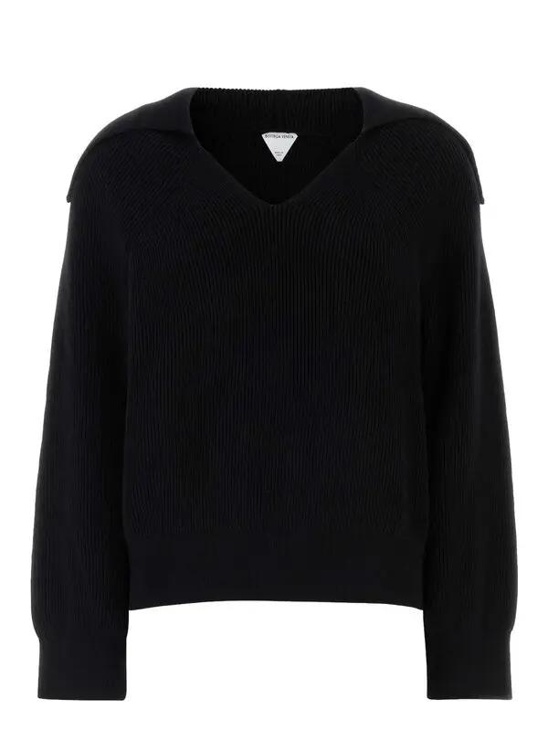 Bottega Veneta Stretch Cotton Blend Polo Shirt - Black