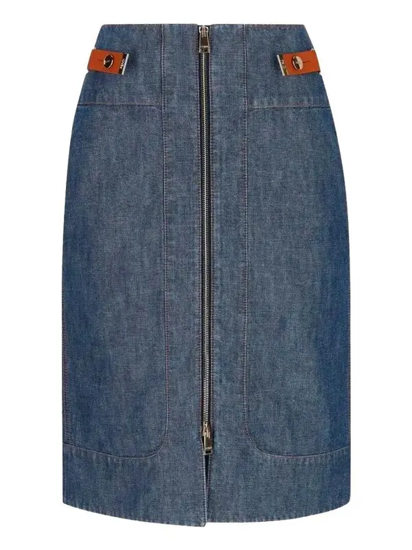 Fendi Chambray Denim Skirt - Multicolor