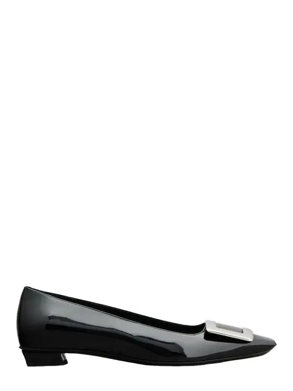 ROGER VIVIER Belle Vivier Patent Leather Ballerinas - Black
