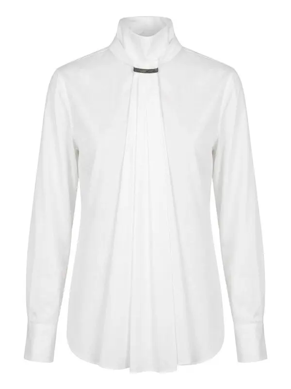 Brunello Cucinelli Cotton Poplin Blouse - Multicolor