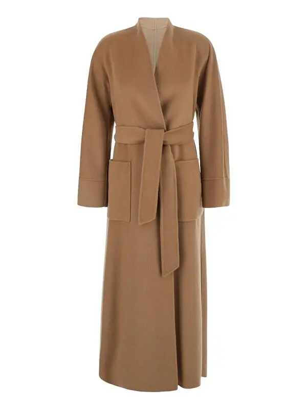 Max Mara Belted Long Coat - Brown