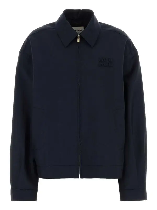 Miu Miu Virgin Wool And Mohair Zip Overshirt - Blue