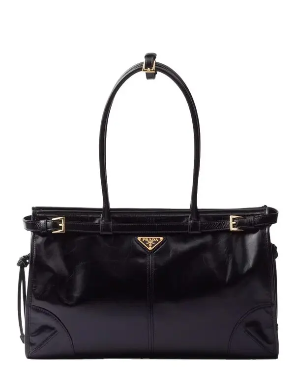 Prada Bonnie Large Leather Handbag - Black