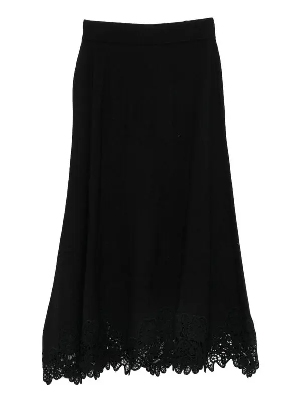 Zimmermann Guipure Lace Trim Midi Skirt - Multicolor
