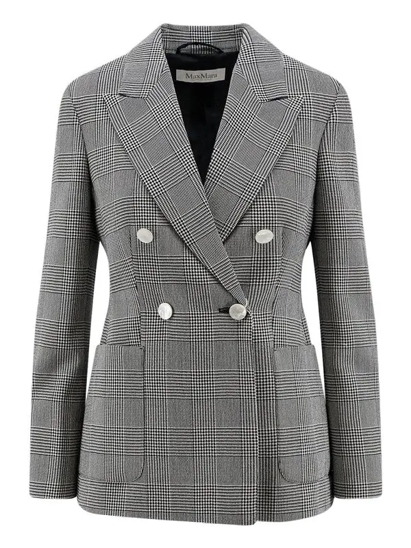 Max Mara Virgin Wool Prince Of Wales Check Blazer - Multicolor
