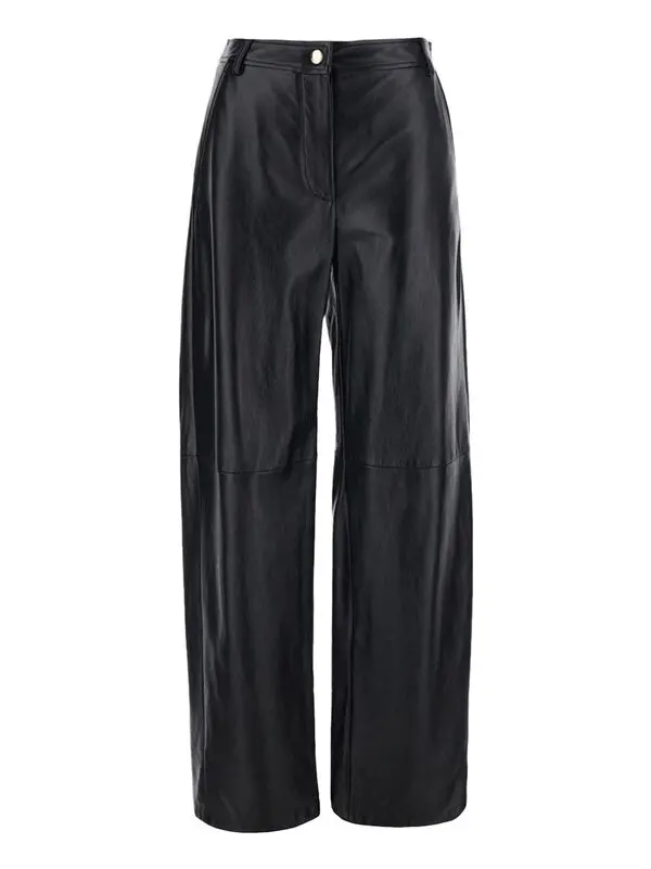 Max Mara Leather Trousers - Black